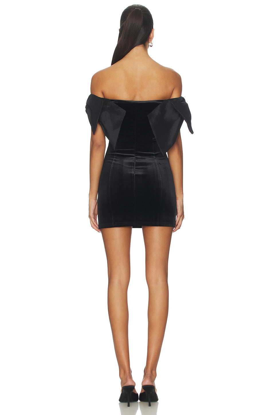 Vincenzina Off The Shoulder Velvet Dress with Bow Styling | Shop Now ...