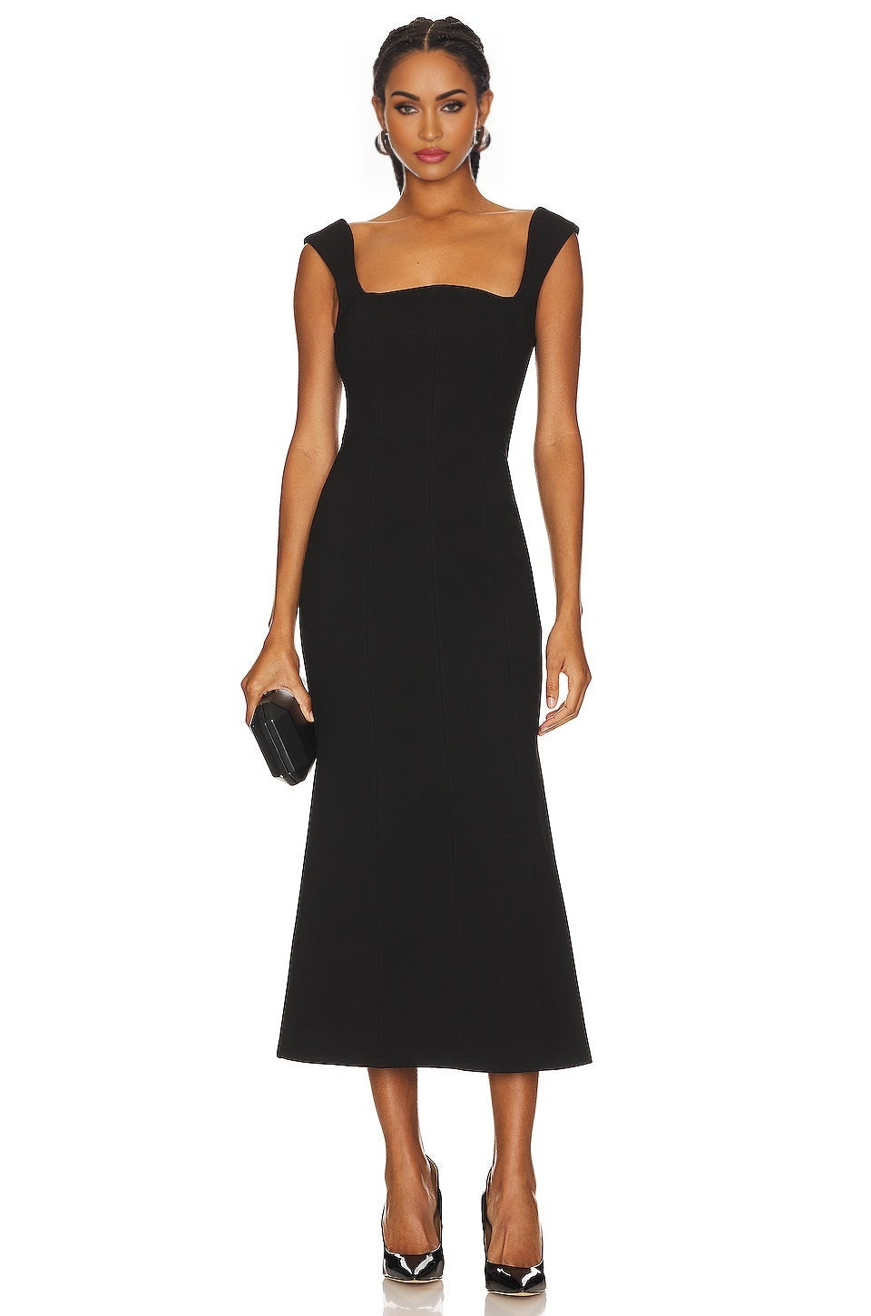 Jayla Midi Dress in Ponte Fabric with Hidden Zipper and Partial Lining ...
