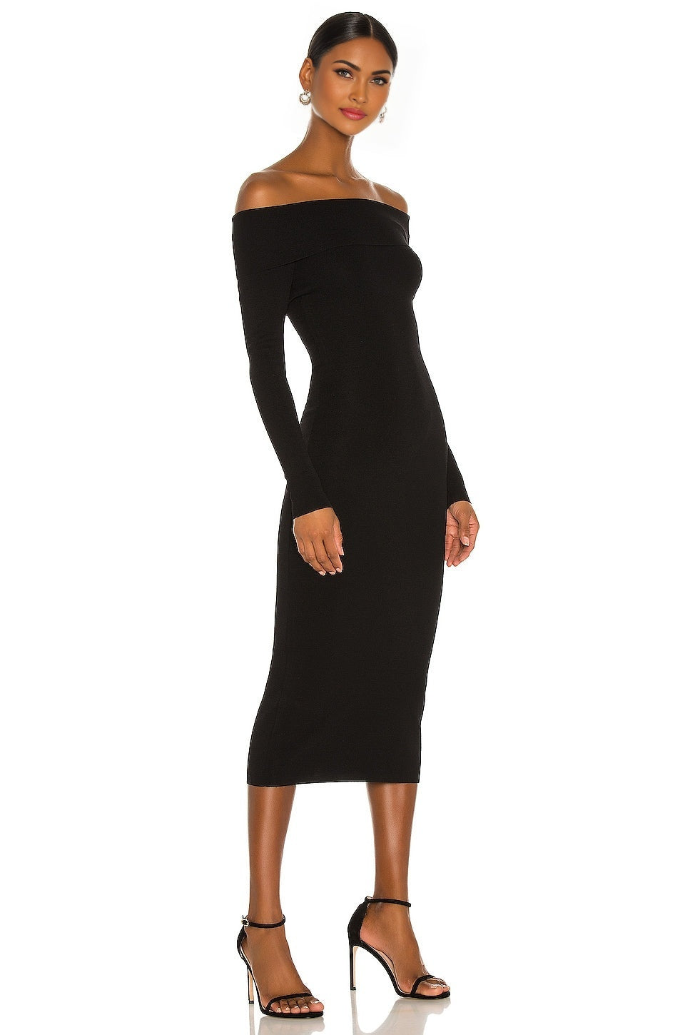 Pasquina Off The Shoulder Dress in Ponte Knit Fabric | Pull-On Styling ...