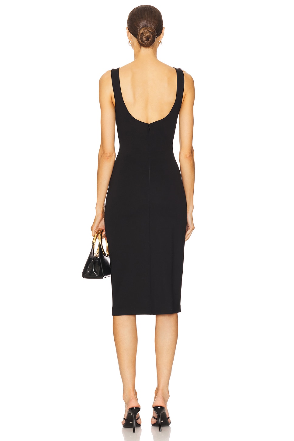 Jazlyn Midi Dress in Ponte Jersey Fabric with Front Slit Detail | Shop ...