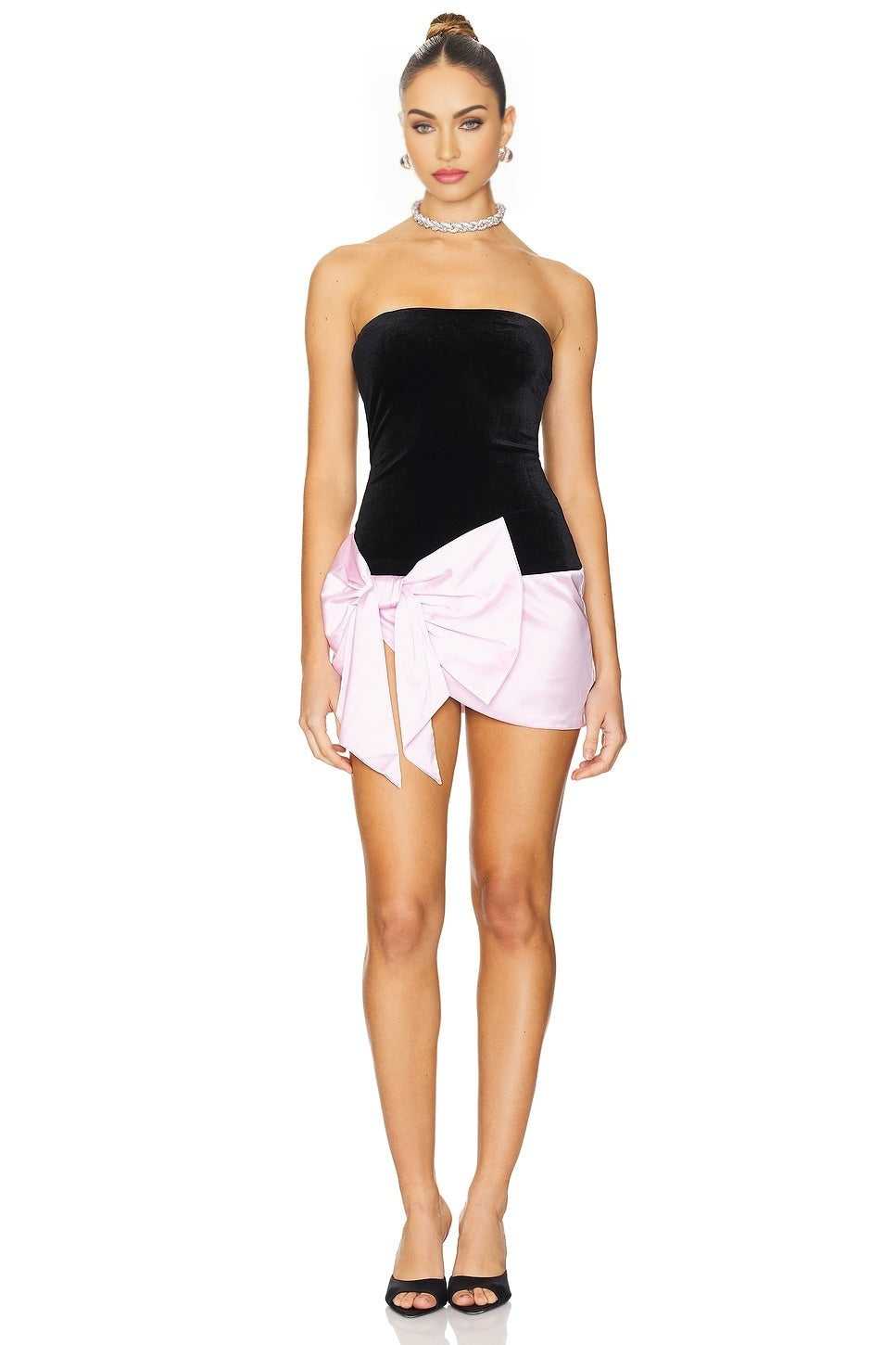 Lesly Velvet Bodice Dress with Satin Bow Accent | Shop Now ...