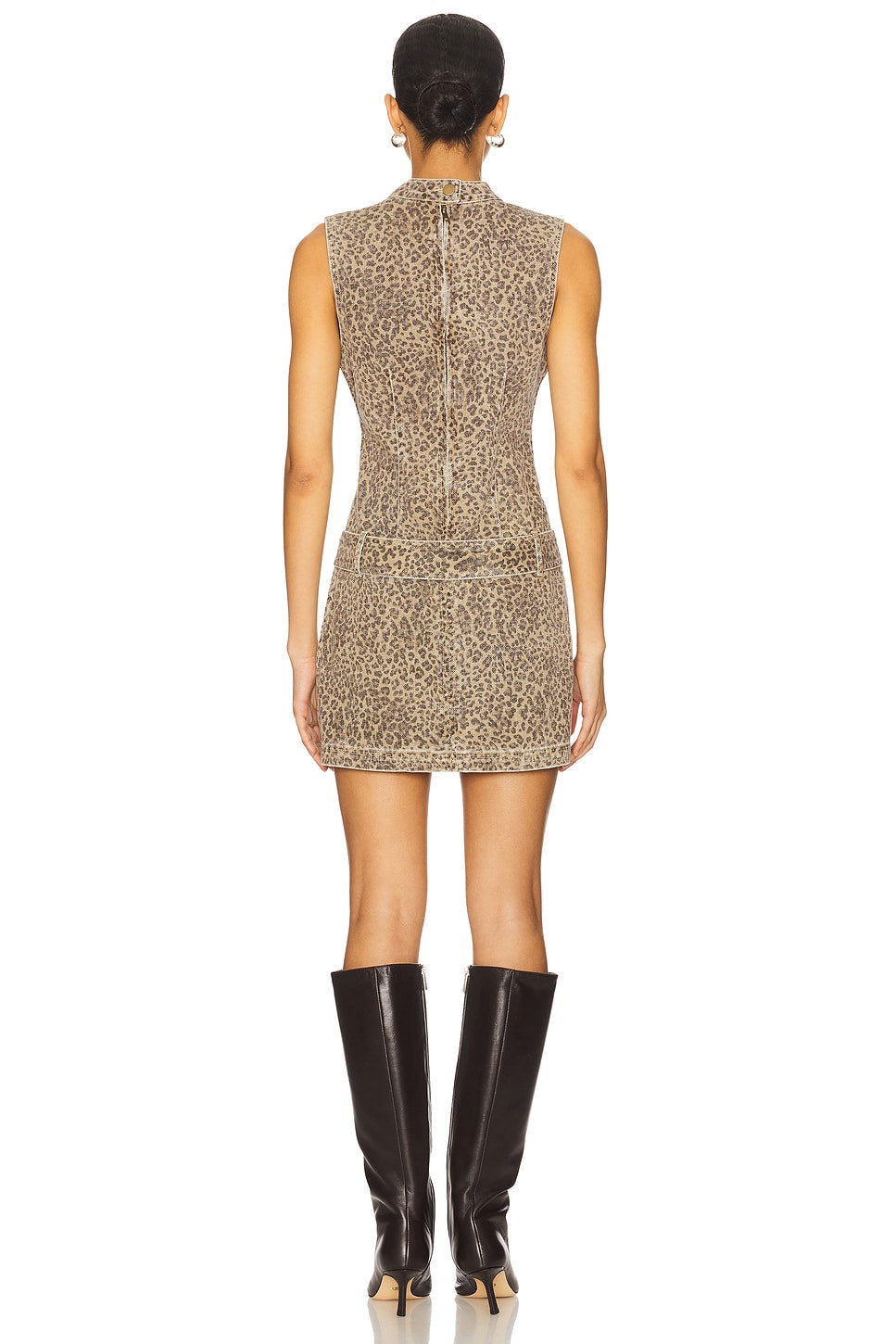 Filomena Mini Dress with Exposed Back Zipper, Detachable Belt, Unlined ...