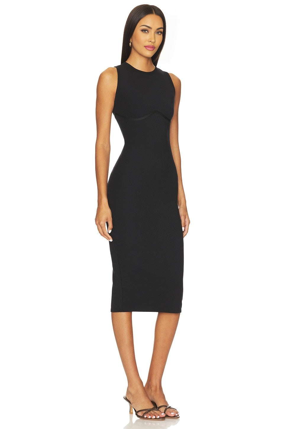 Remi Midi Dress in Ribbed Jersey Fabric for Women | Shop Now ...