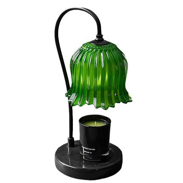 Van Hoef Green Marble Candle Warmer Nightstand Lamp | Shop Now ...