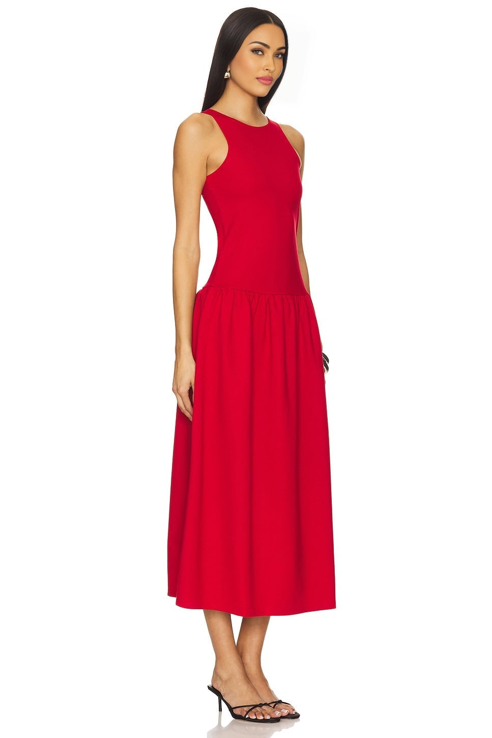 Diana Midi Dress with Pleated Skirt in Heavyweight Jersey Fabric | Shop ...