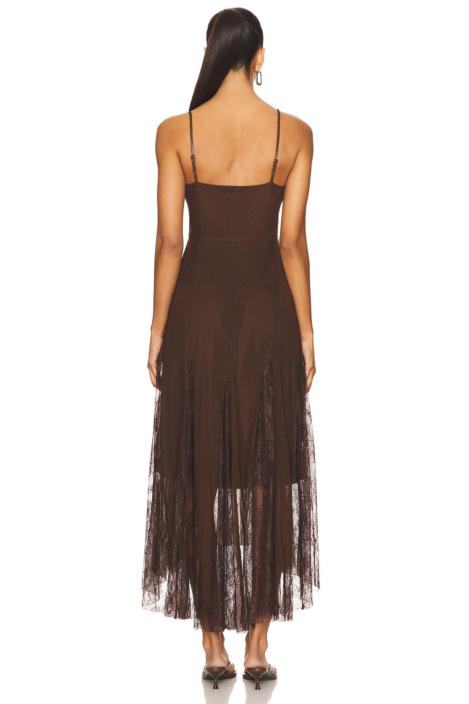 Gemma Midi Dress with Lace Trim, Pull-On Styling, Partially Lined ...