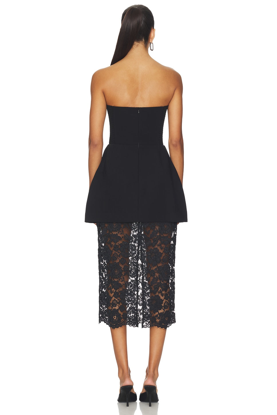 Gelsomina Midi Dress with Extended Lace Under-Skirt | Shop Now ...