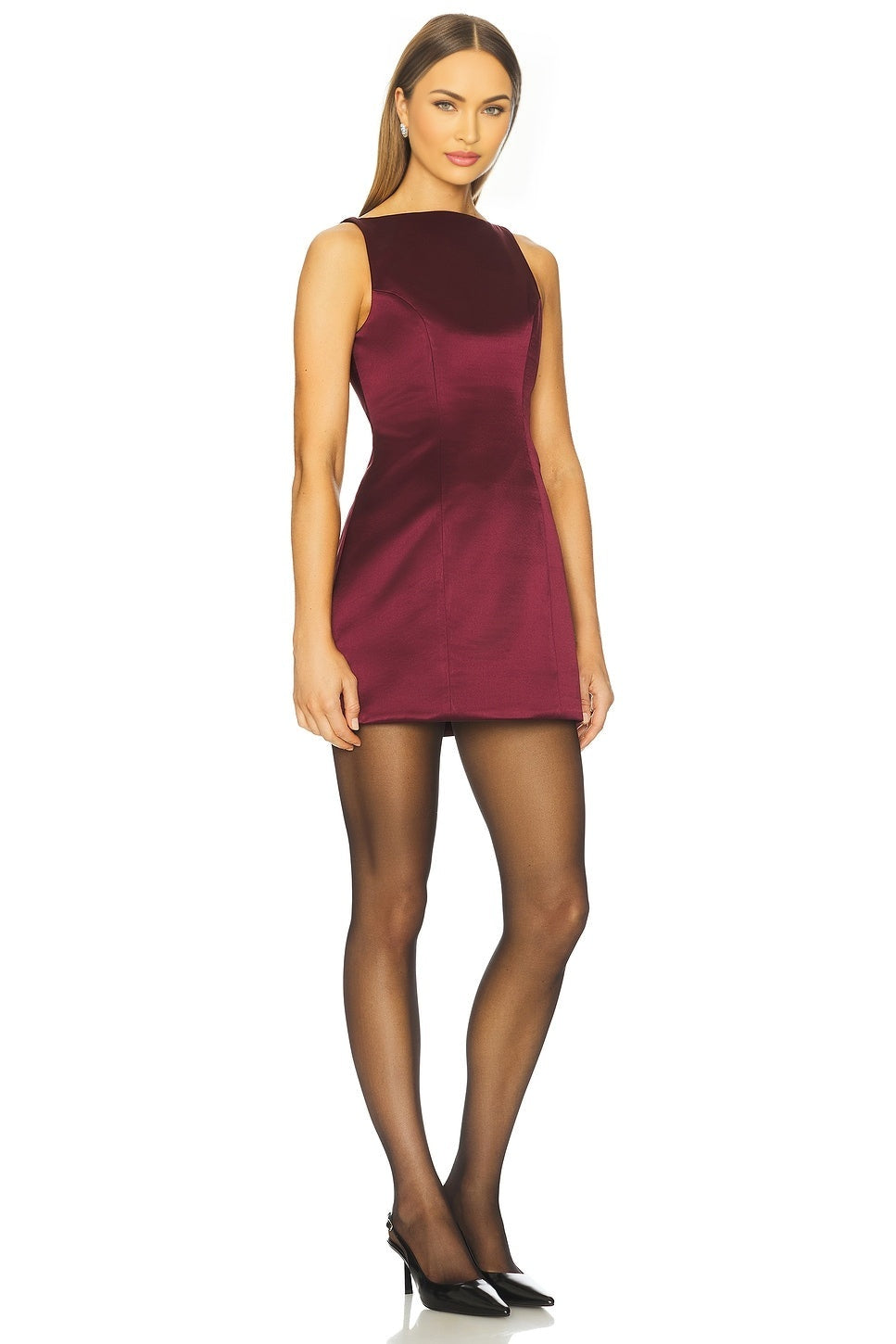 Anita Cocktail Dress with Hidden Side Zipper in Acetate/Polyester Blend ...