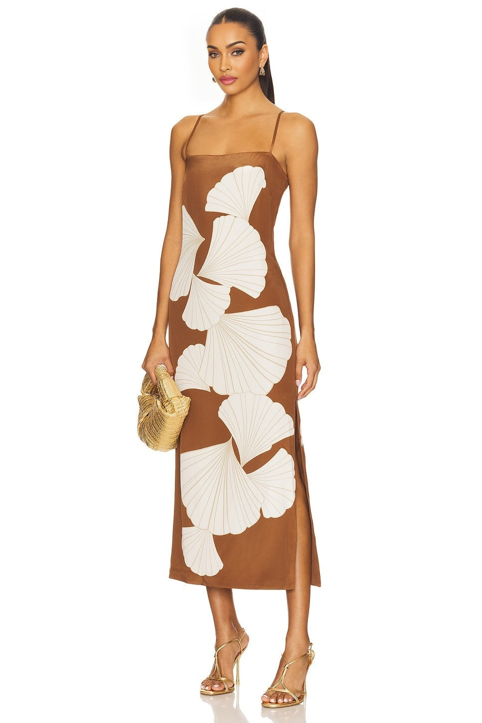 Ivana Midi Dress with Side Slit and Hidden Zip Closure | Shop Now ...