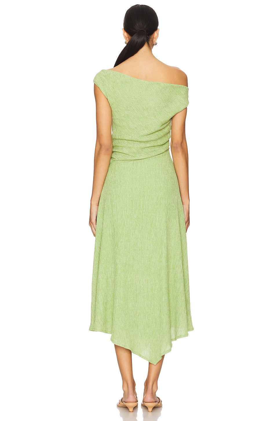 Autumn Midi Dress One Shoulder Styling Side Slit Pull-On Fully Lined ...