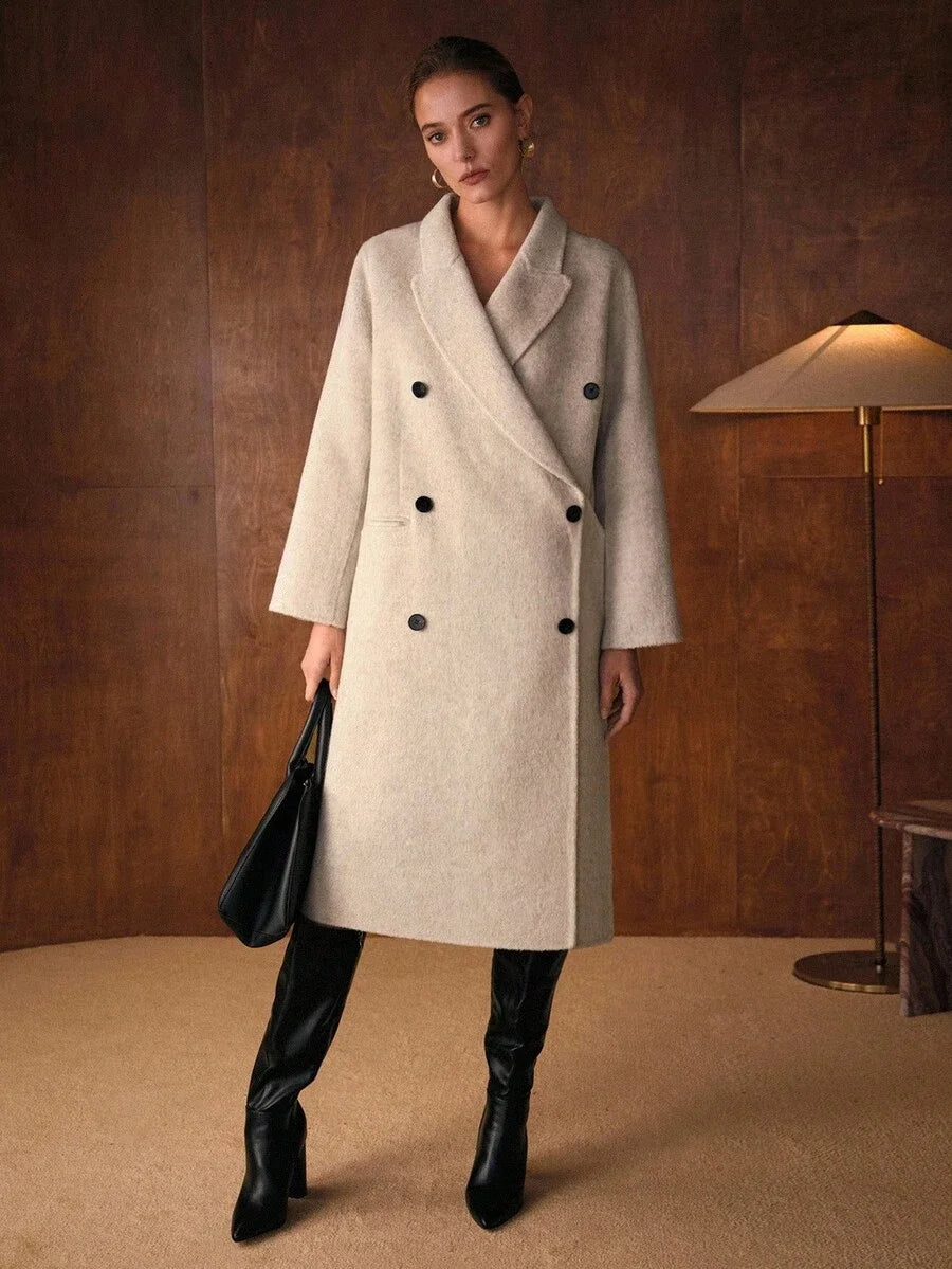 Dallas Elegant Overcoat in Apricot Color | Shop Now! – Jacqueline van Hoef